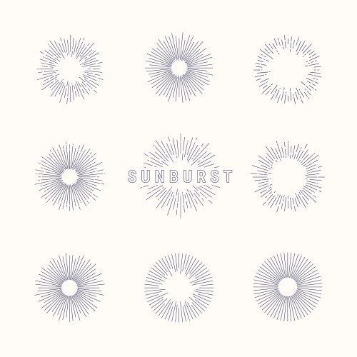 Set of vintage sunburst geometric shapes Vector Image