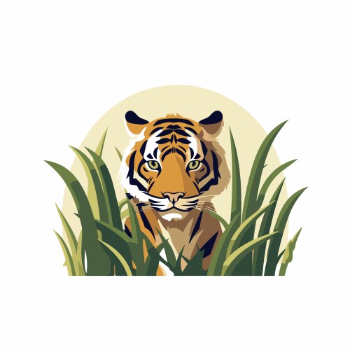 A tiger lying on the ground wild animal Royalty Free Vector