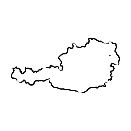 Hand drawn doodle map of austria Royalty Free Vector Image