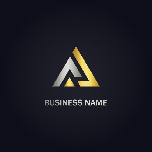 Triangle line company gold logo Royalty Free Vector Image