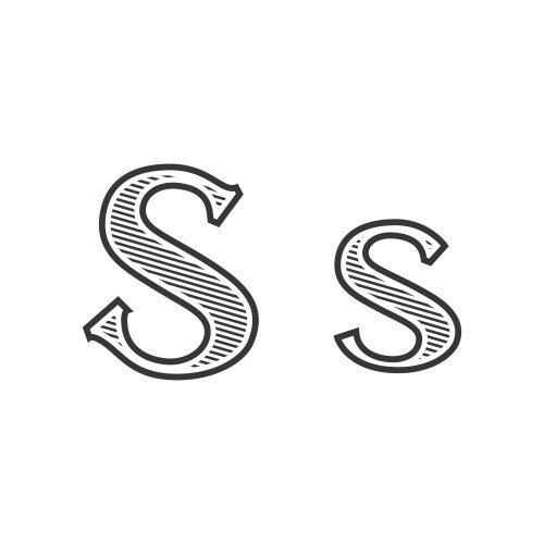 Rope alphabet letter s Royalty Free Vector Image