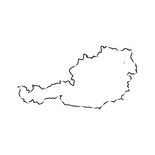 Hand drawn doodle map of austria Royalty Free Vector Image