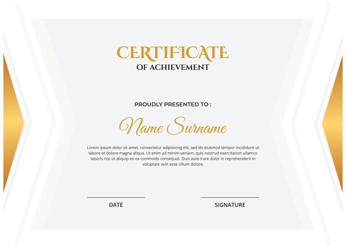 Abstract red and gold waves certificate Royalty Free Vector