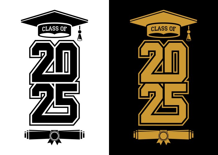 2025 graduate class logo Royalty Free Vector Image