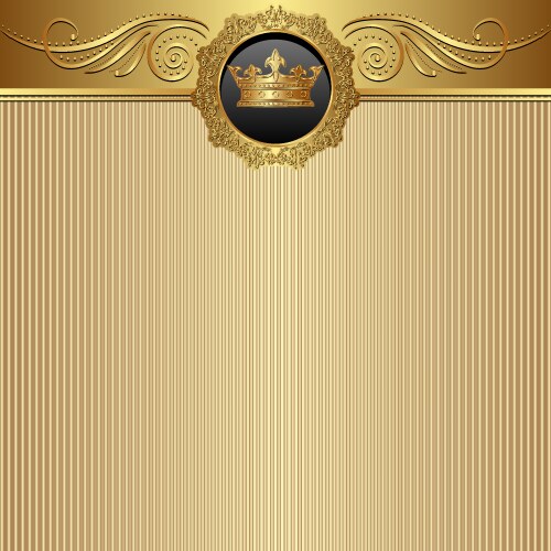 Decorative background with crown and golden frame Vector Image