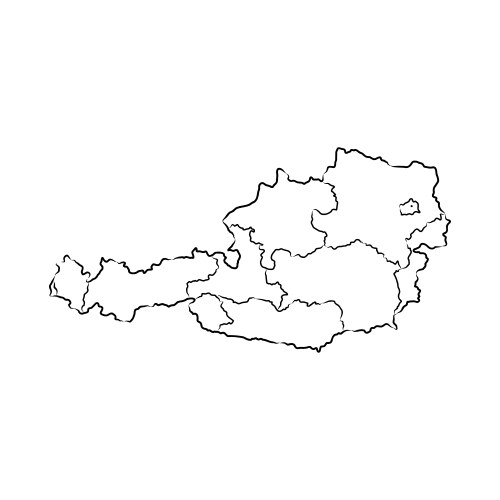 Hand drawn doodle map of austria Royalty Free Vector Image