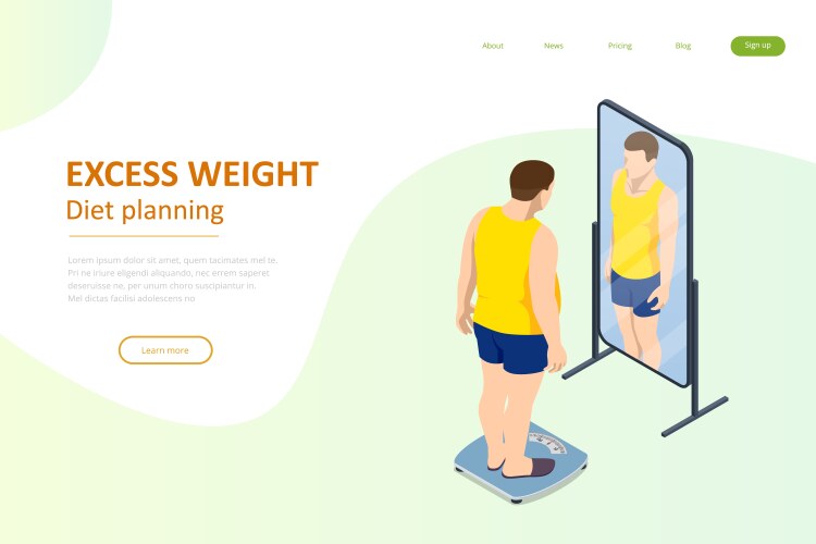 Prescribing Diet For Overweight Fat Patient Vector Image