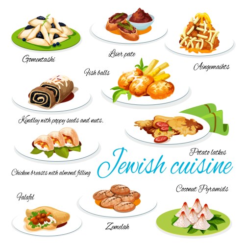 Israeli cuisine restaurant menu with jewish dishes