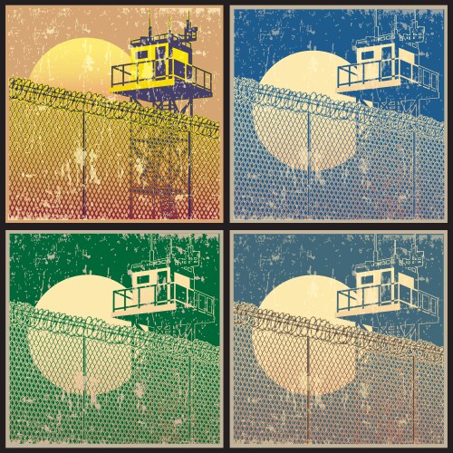 Colorful watchtower Royalty Free Vector Image - VectorStock
