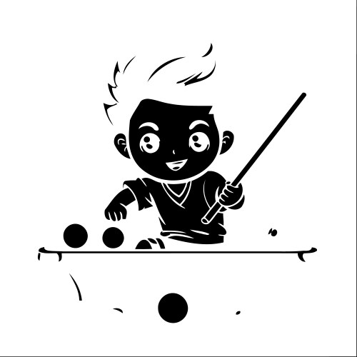 Cartoon boy playing billiards or snooker Vector Image