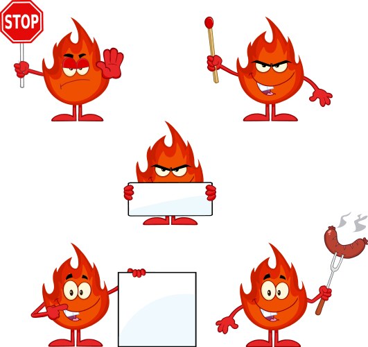 Cartoon flame Royalty Free Vector Image - VectorStock