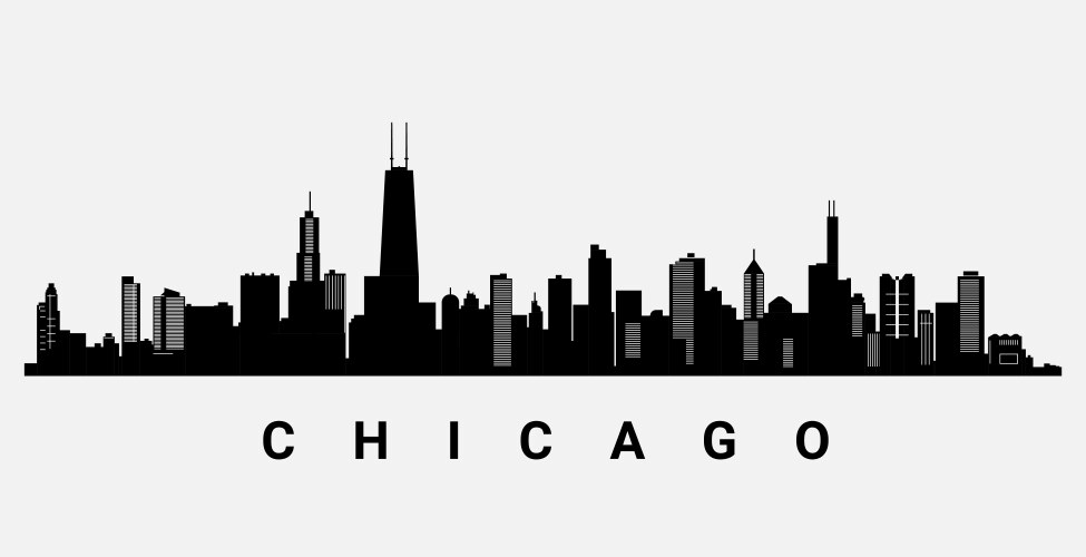 Chicago City Skyline Silhouette – Royalty-Free Vector | VectorStock