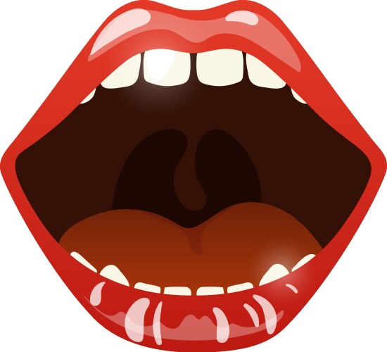 Open mouth with teeth isolate on white background Vector Image