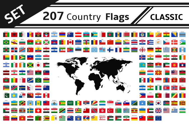 World flags frame Royalty Free Vector Image - VectorStock