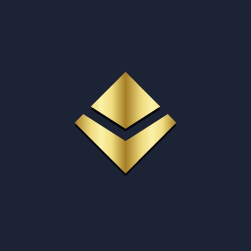 Letter v abstract gold logo Royalty Free Vector Image