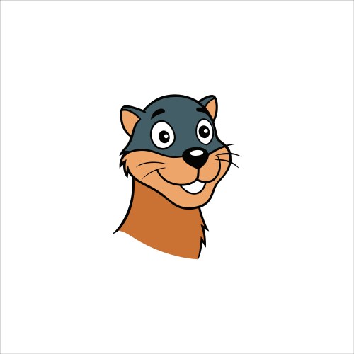 Powerful mighty mink head cartoon for logos Vector Image