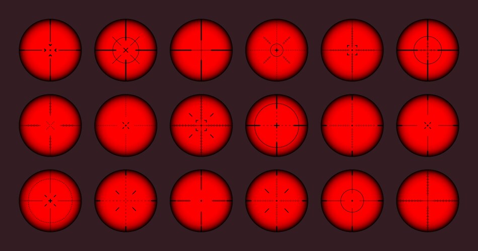 Various weapon thermal infrared sights sniper Vector Image