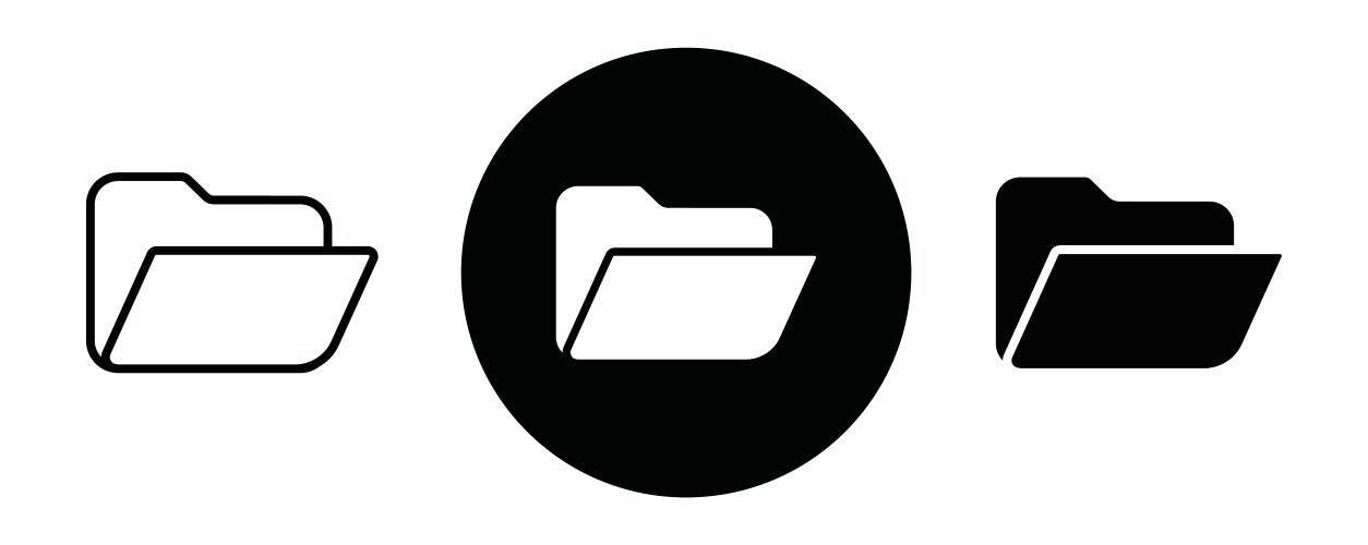 Folder icon black line art logo Royalty Free Vector Image