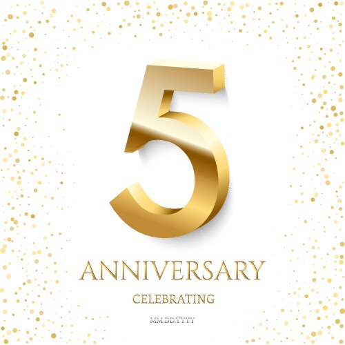 Golden 50th anniversary celebrating text Vector Image