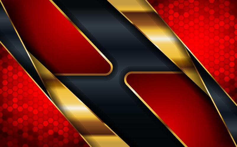 Abstract elegant red stripes golden lines pattern Vector Image