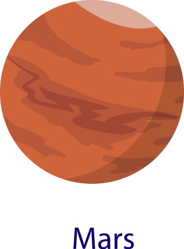 Red mars planet icon cartoon style Royalty Free Vector Image
