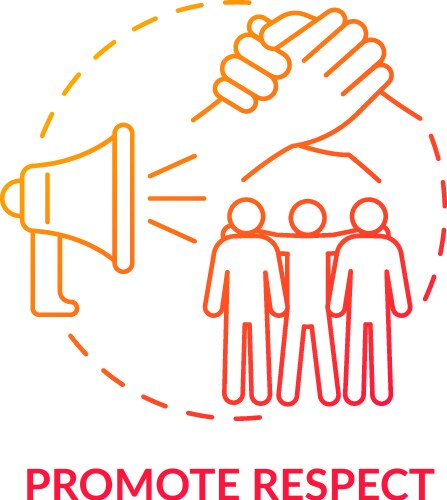 Promote respect concept icon Royalty Free Vector Image