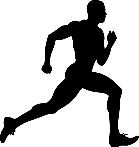 Running man silhouette Royalty Free Vector Image
