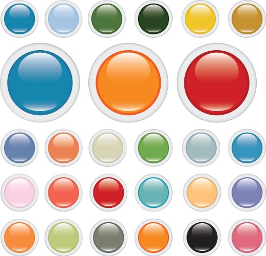 Set colored buttons Royalty Free Vector Image - VectorStock