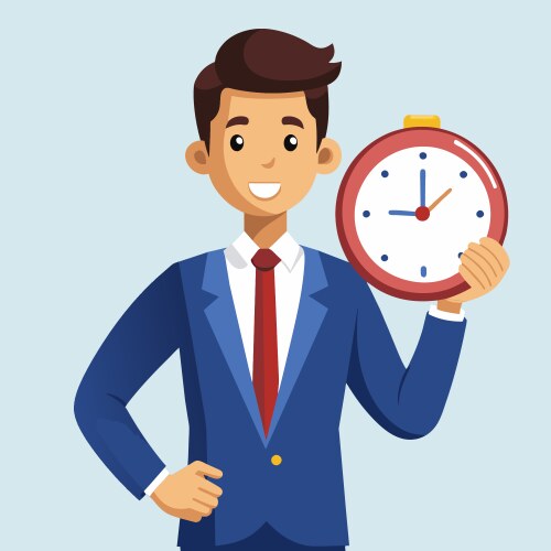 Punctuality being on time for appointment or Vector Image