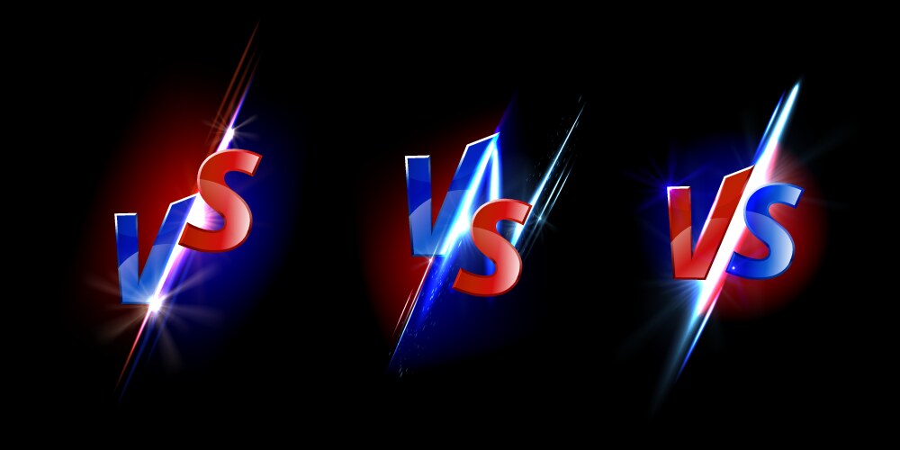 Versus screen with fire Royalty Free Vector Image