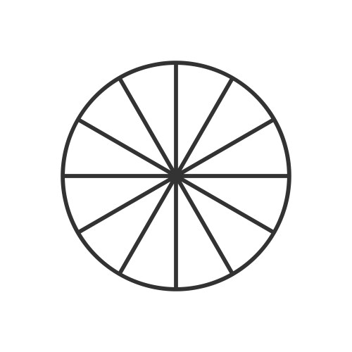 Circle divided in 10 segments isolated on white Vector Image