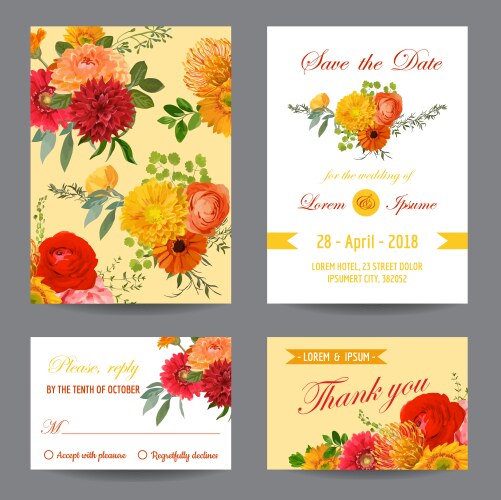 Invitation congratulation card set Royalty Free Vector Image