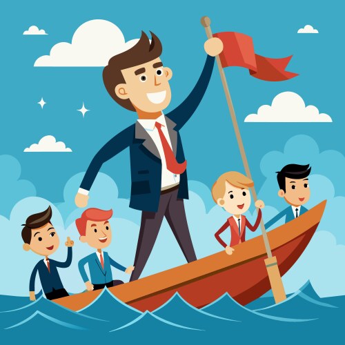 Leadership to lead team the right direction Vector Image