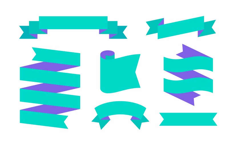 Blue ribbons set Royalty Free Vector Image - VectorStock