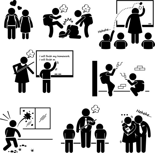 Social issues and critical problems pictograph Vector Image