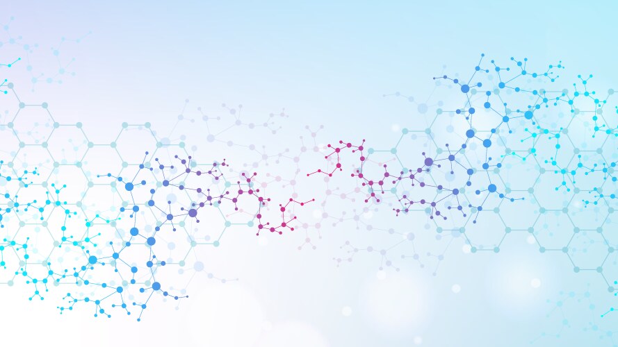 Structure Molecule And Communication Dna Atom Vector Image