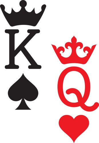King and queen crown silhouette icon set isolated Vector Image