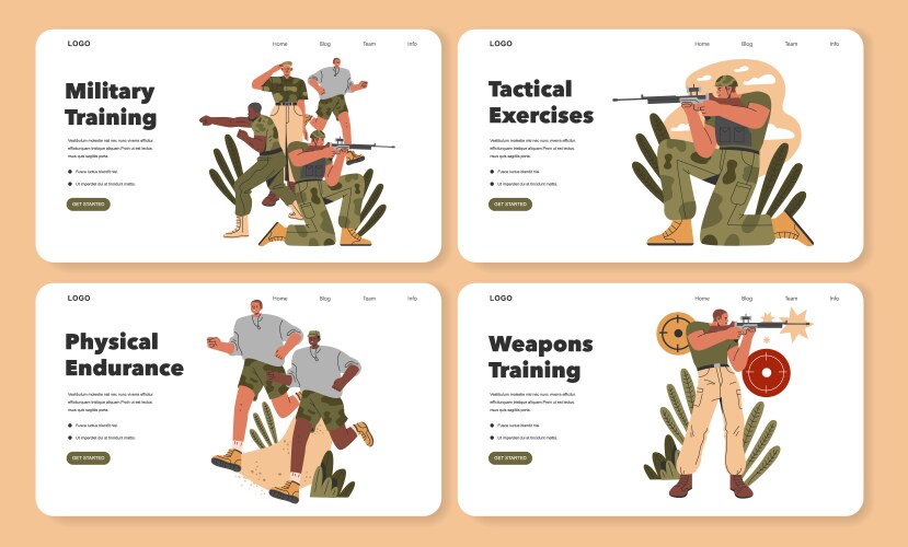 Military training flat – Royalty-Free Vector | VectorStock