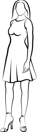 Silhouette Of Woman In Sexy Dress And Hat Vector Image