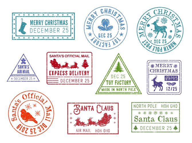 Santa Stamp Vector Images (over 4,700)