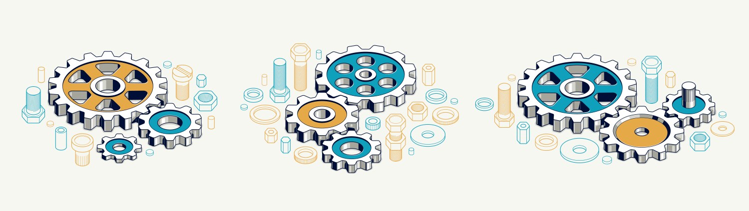 Engineer education concept gears and cogs Vector Image