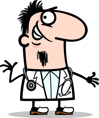 Concerned doctor cartoon Royalty Free Vector Image