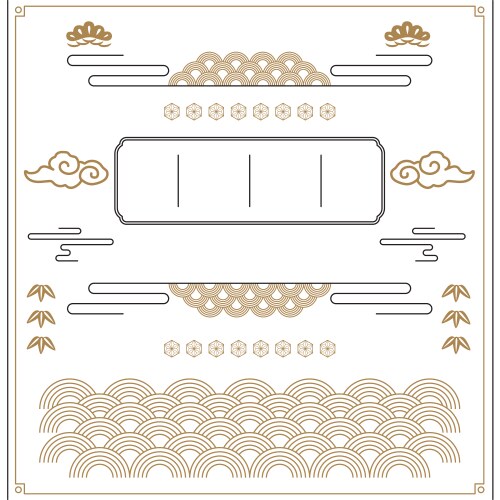 Japanese template with pastel ribbon banner Vector Image