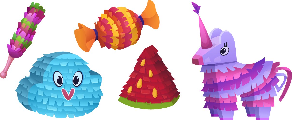 Cartoon set of mexican party accessories Vector Image