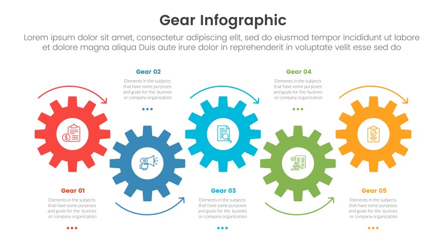Gear cogwheel infographic template banner Vector Image