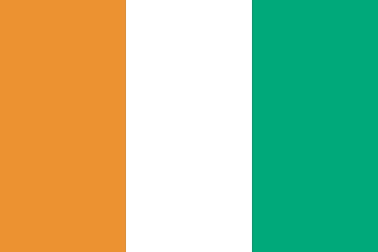 Ivory coast flag isolated Royalty Free Vector Image
