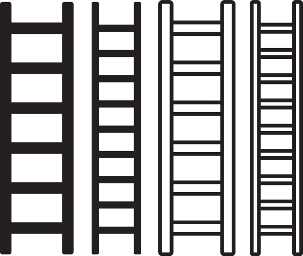 Black and white ladders Royalty Free Vector Image