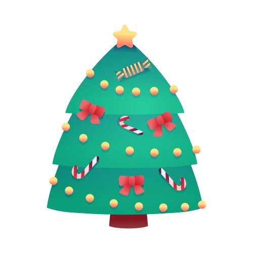 Realistic christmas tree from holly xmas Vector Image