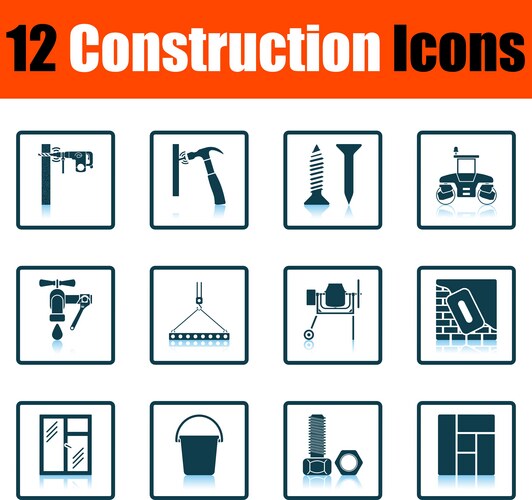 Construction icon set Royalty Free Vector Image