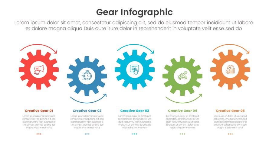 Gear cogwheel infographic template banner Vector Image